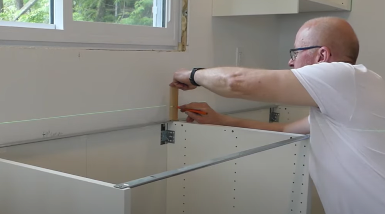 Mastering Kitchen Cabinet Leveling with a Laser Level - 100% level